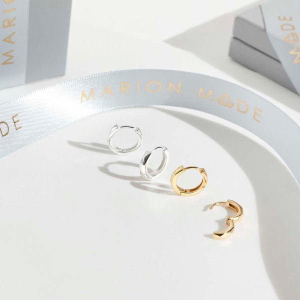 Faceted Hoop Earrings | Sterling Silver Jewellery Made in Scotland ...